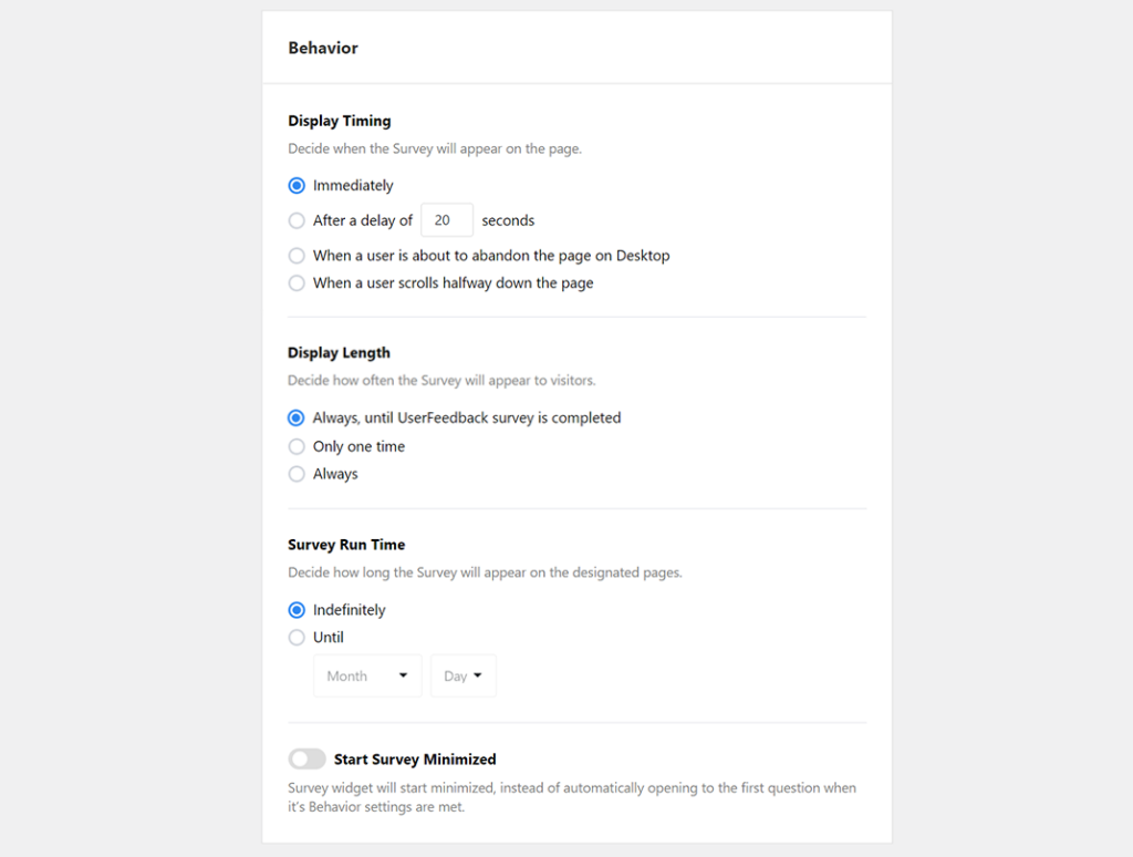 How to Create a Survey - UserFeedback