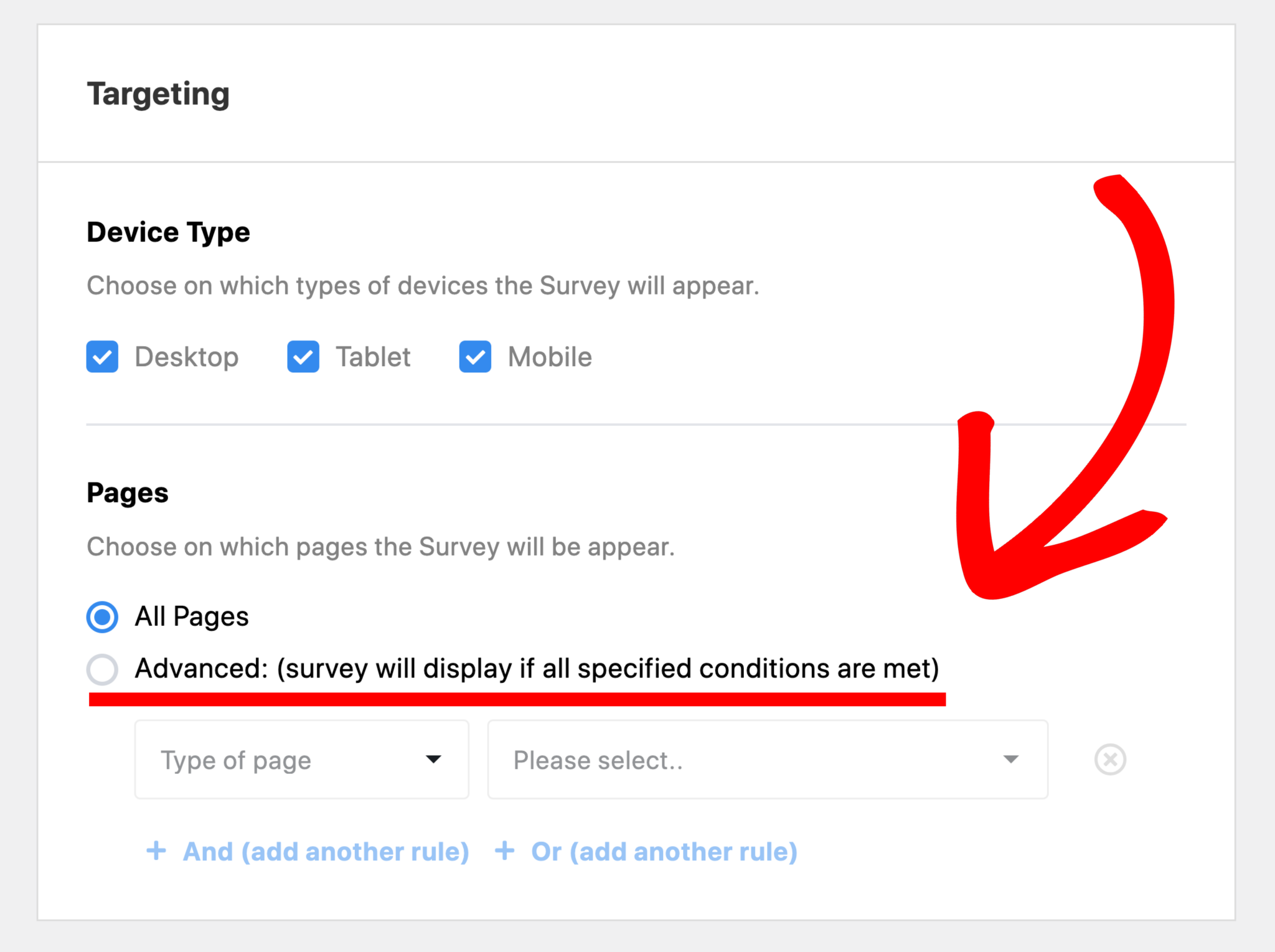 How To Show A Survey On A Specific Page - UserFeedback