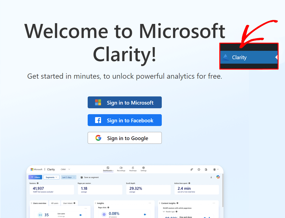 How to Connect with Microsoft Clarity - UserFeedback